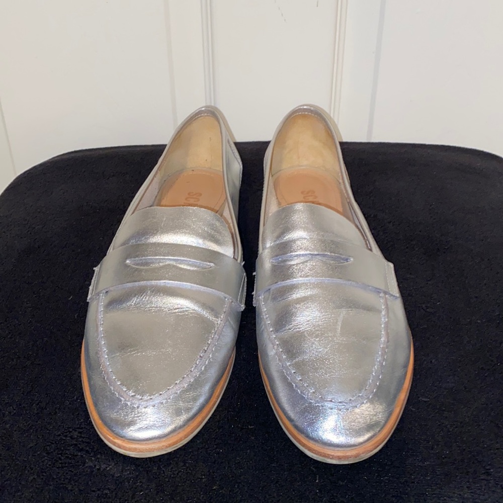 Schutz Silver Metallic Loafer - Gem